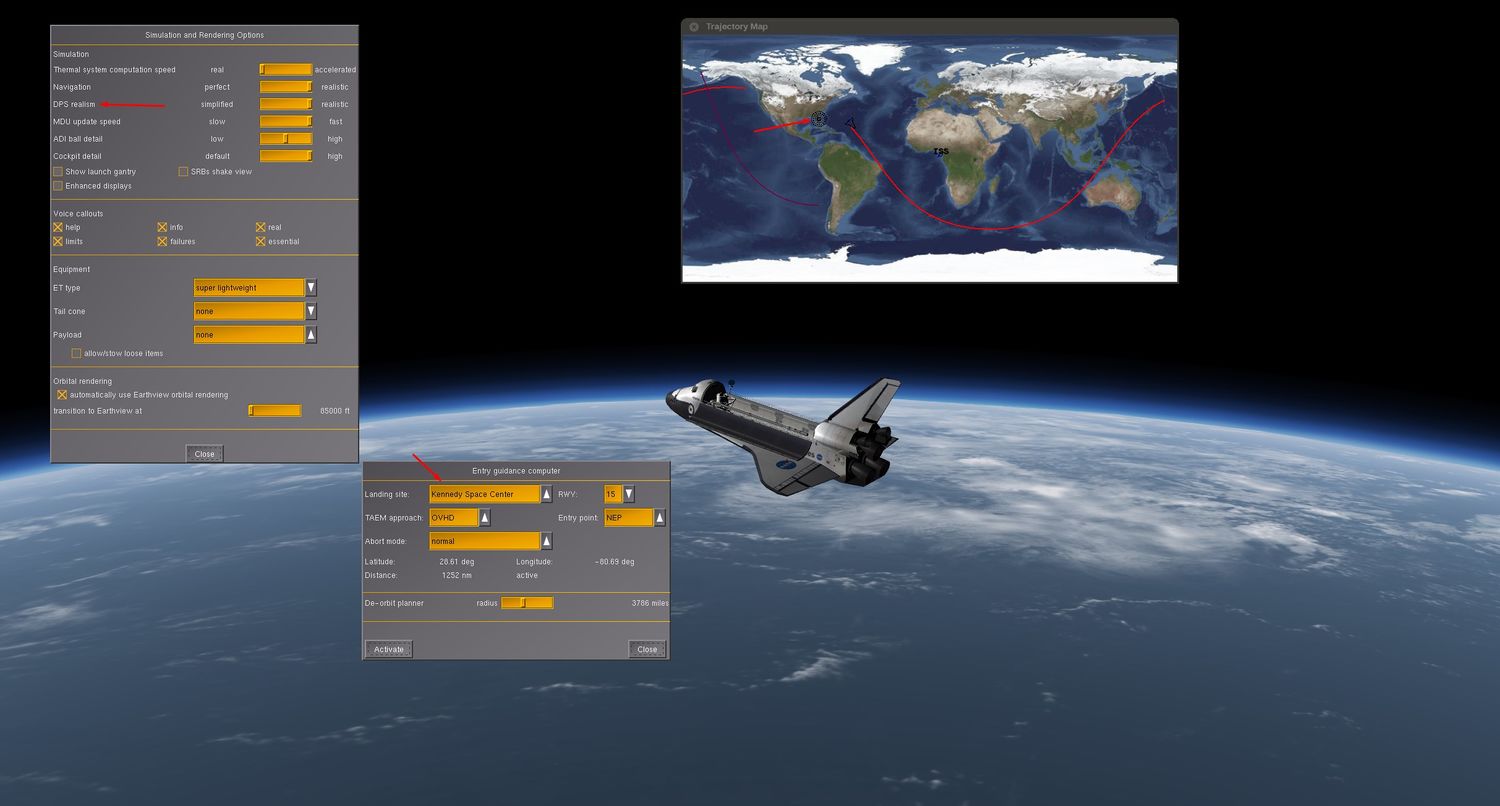 Flying the Shuttle - Deorbit Preparation Advanced - FlightGear wiki
