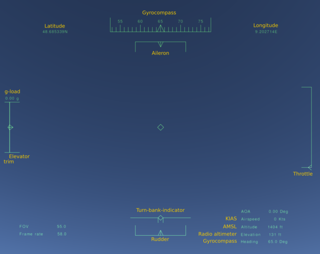 Default head-up display - FlightGear wiki